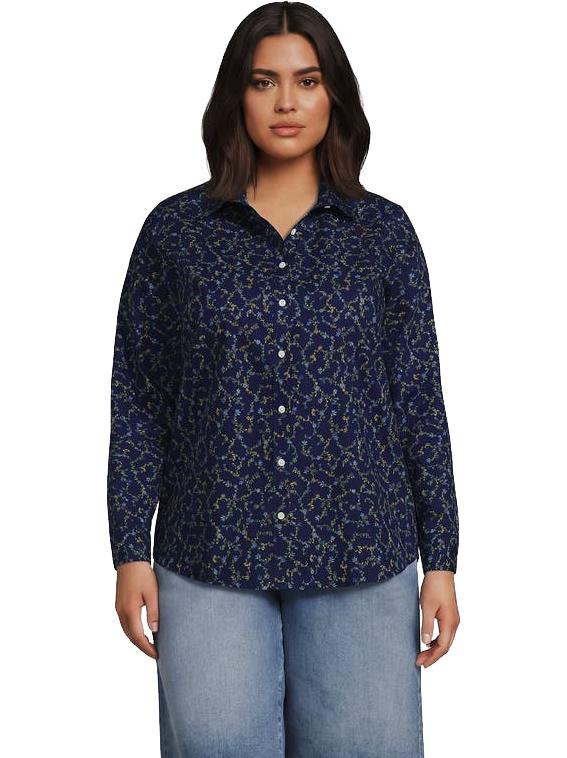 LANDS' END Lands' End No Iron Supima Cotton Long Sleeve Shirt